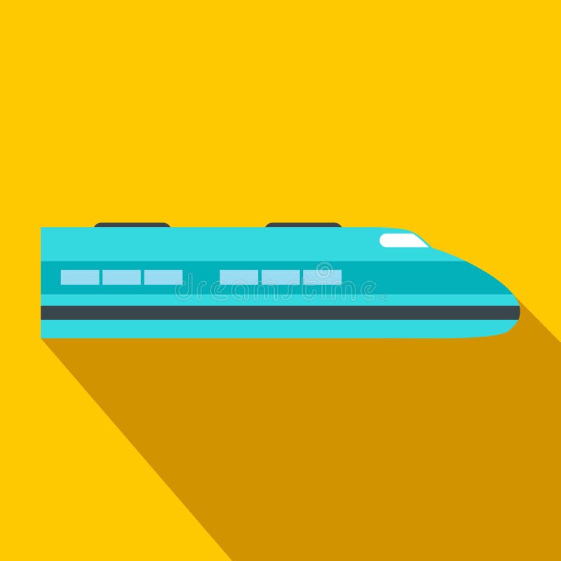 High speed train flat icon stock illustration. Illustration of railroad ...
