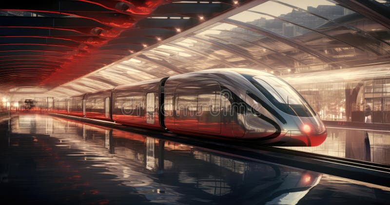 The High-speed Train of the Future Stock Illustration - Illustration of ...