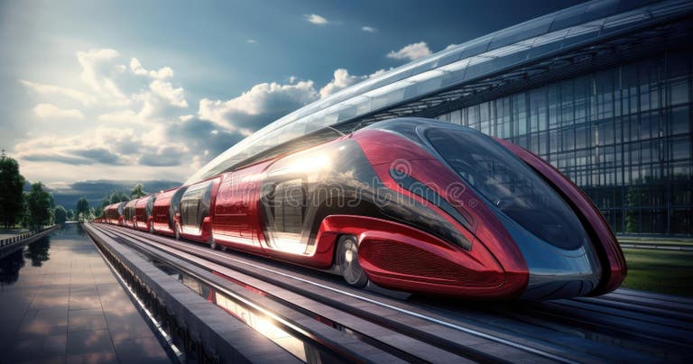 The High-speed Train of the Future Stock Illustration - Illustration of ...