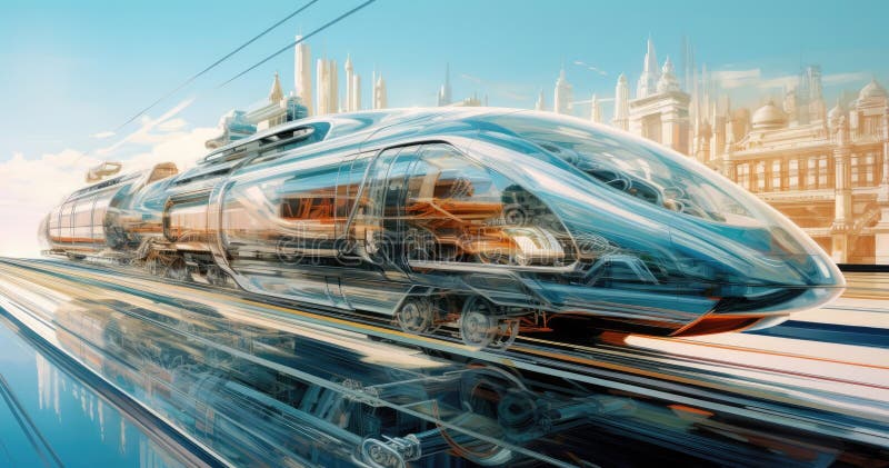 The High-speed Train of the Future Stock Illustration - Illustration of ...