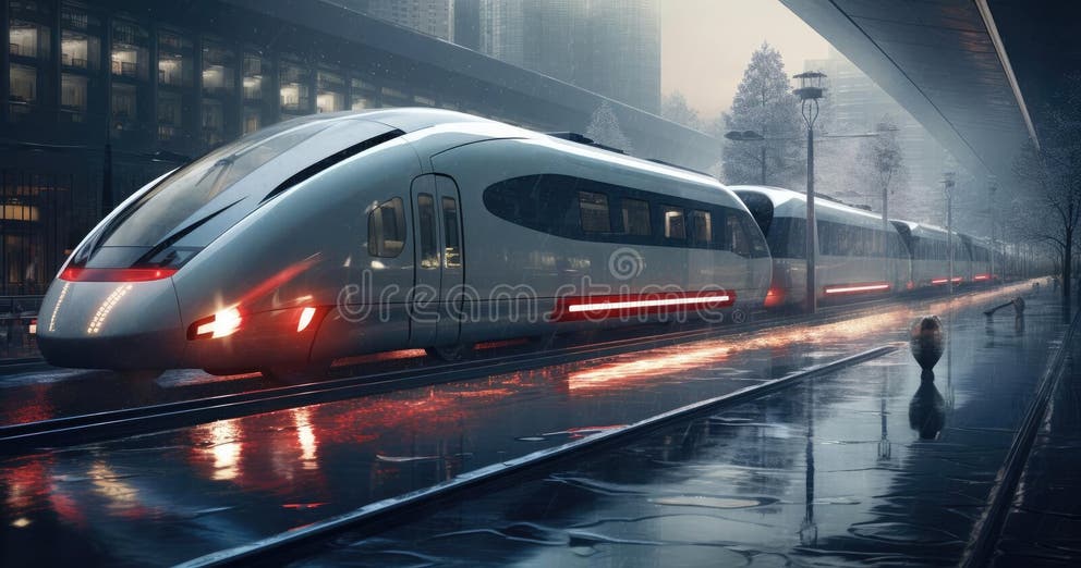 The High-speed Train of the Future Stock Illustration - Illustration of ...