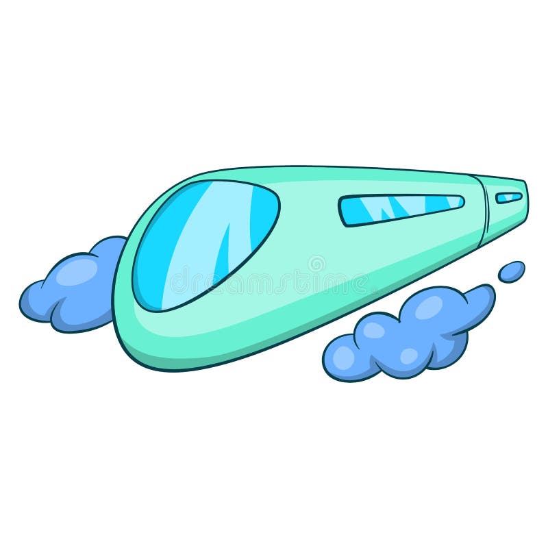 High Speed Train Icon, Cartoon Style Stock Vector - Illustration of ...
