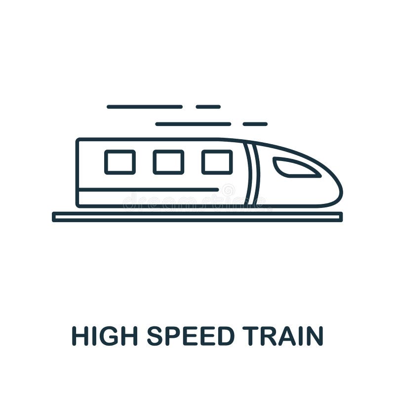 High Speed Train Icon. Simple Element from Technology Collection. Line ...