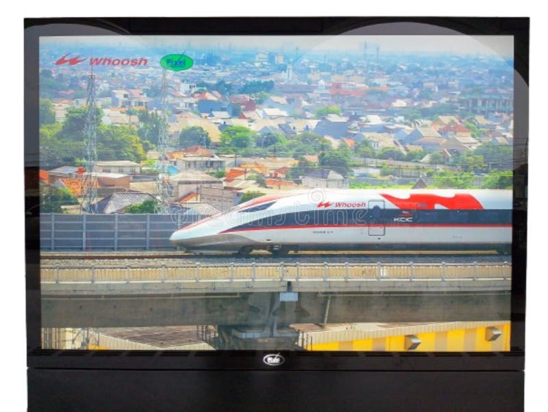 High-Speed Train Image Displayed on Screen Editorial Photography ...