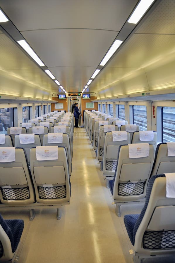 High speed train interior editorial photography. Image of minutes ...