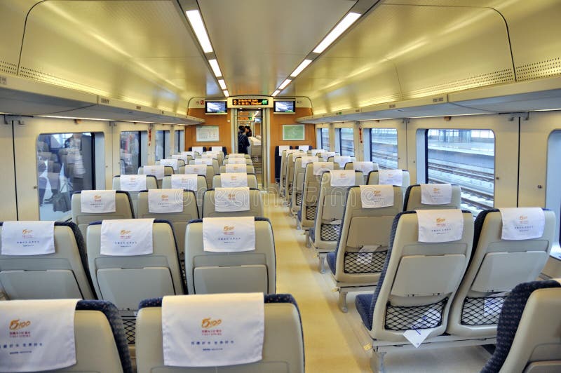 High speed train interior editorial stock image. Image of kilometers ...