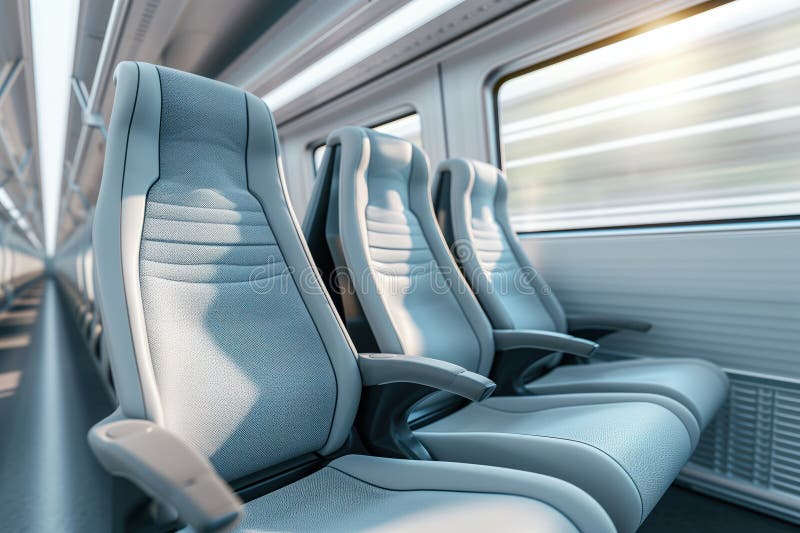 High Speed Train Interior with Comfortable Modern Seats for Business ...