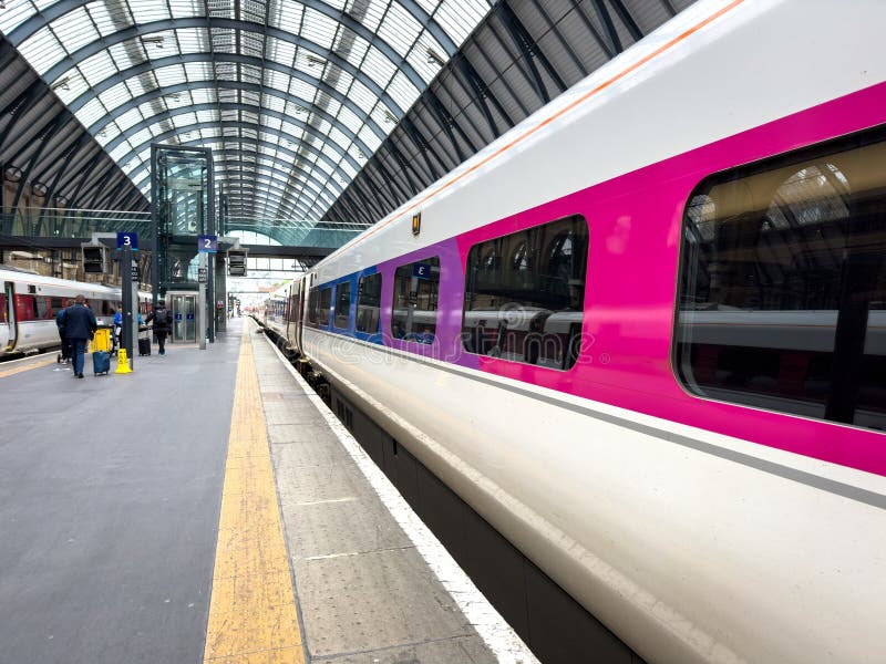High Speed Train at King S Cross Train Station in London Stock Photo ...