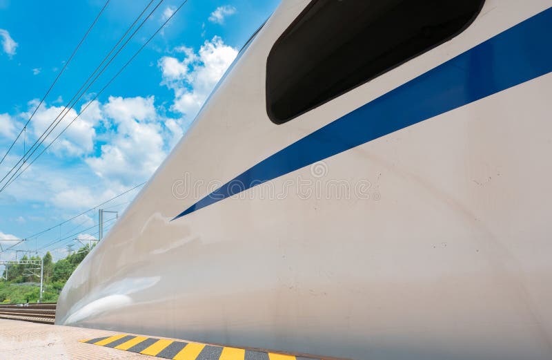 High-speed Train Locomotive Horizontal Composition Stock Photo - Image ...