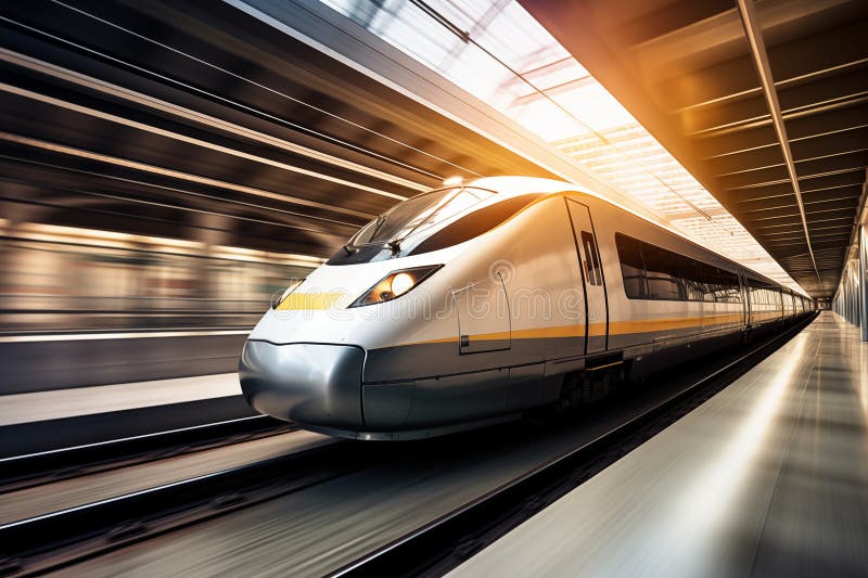 High Speed Train with Magnetically Levitating Technology. Generative AI ...