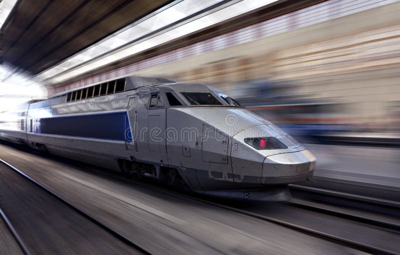 High-speed train in motion stock image. Image of railway - 17142633
