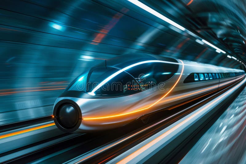High Speed Train in Motion Blur. Concept of Speed and Motion Stock ...