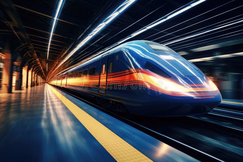 High-speed Train Motion in the Station Stock Photo - Image of ...