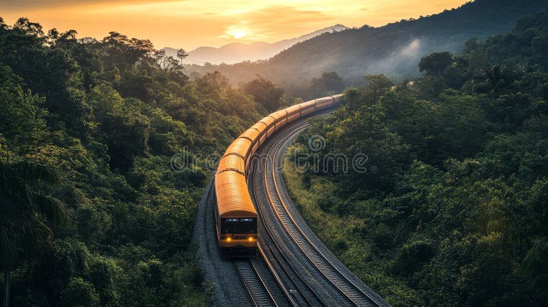 High-speed Train Moving in Dynamic Motion Blur at Sunset Stock Image ...
