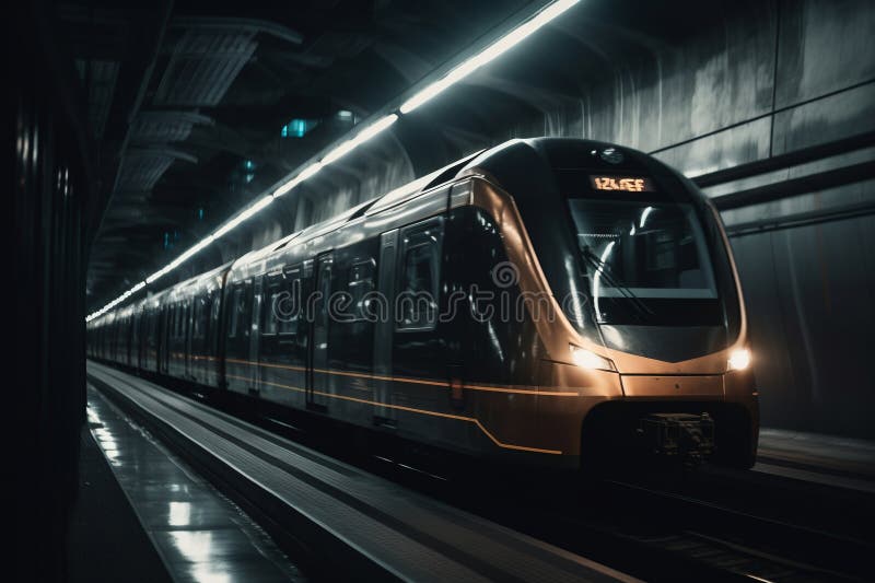 High Speed Train Moving Fast. Smart Technologies are the Future ...