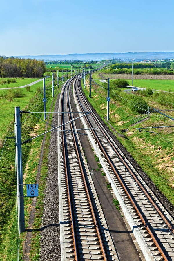High Speed Train in Open Area Stock Photo - Image of commuter ...