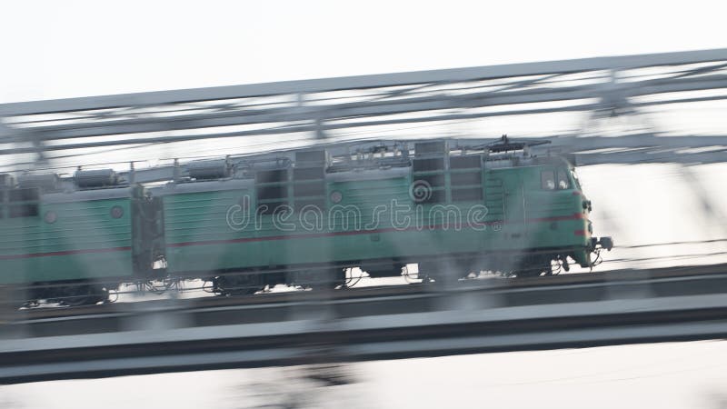 The High-speed Train Passes through the Bridge Stock Image - Image of ...