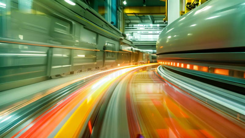 A High-speed Train Passes by, Creating a Blurred Effect in the Motion ...