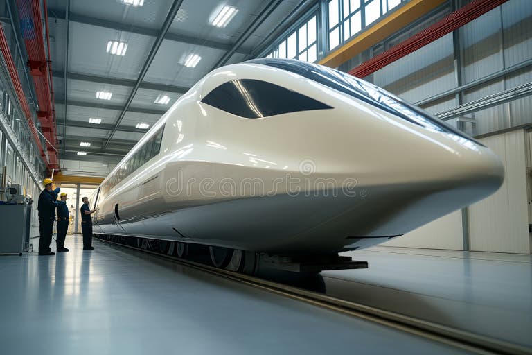 High-speed Train Prototype in a Modern Testing Facility. Generative AI ...