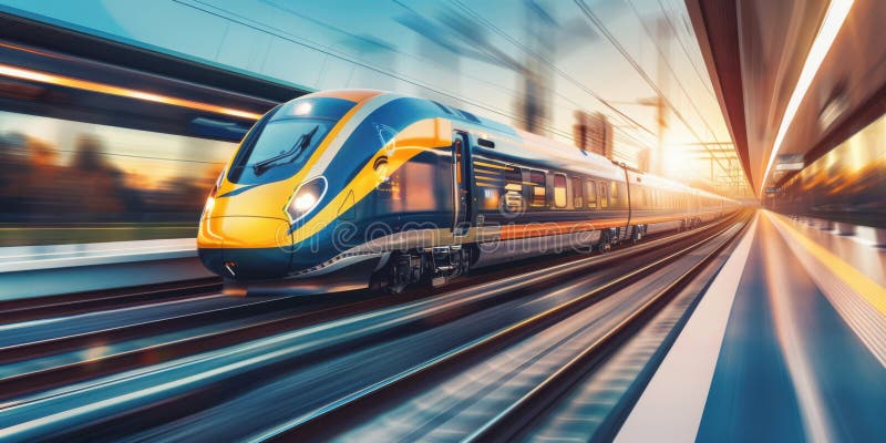 A High-speed Train Racing through a Countryside, with Digital Motion ...