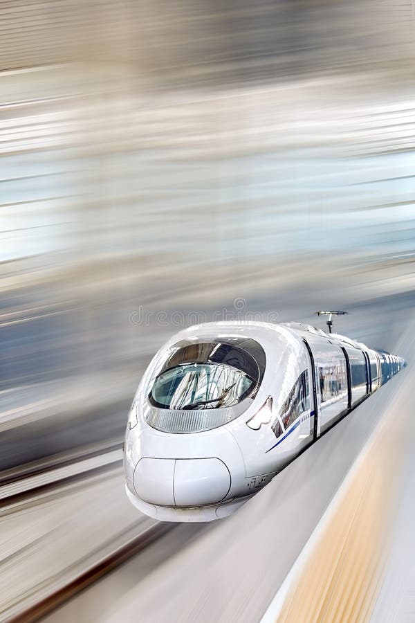 High Speed Train at the Railways Station. Stock Image - Image of ...