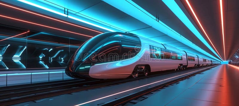 High Speed Train Running between Cities Carrying Passengers and ...