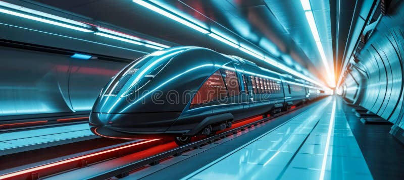 High Speed Train Running between Cities Carrying Passengers and ...