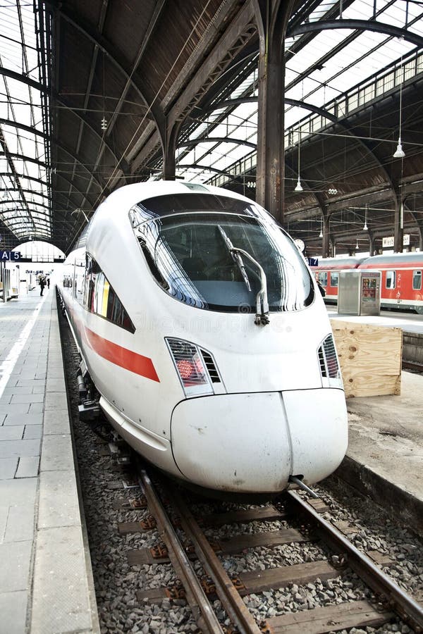 High Speed Train in Station Stock Photo - Image of blurred, industrial ...