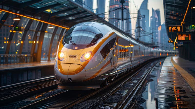 High-speed Train at Station - Generative Ai Stock Illustration ...