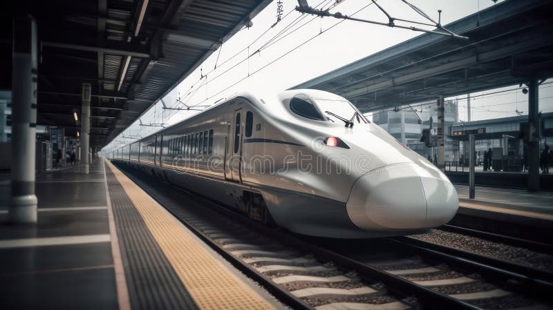 High Speed Train at the Station . Stock Photo - Image of railroad ...