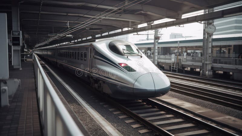 High Speed Train at the Station . Stock Photo - Image of carriage ...