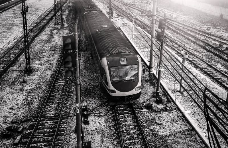 High-speed Train in Motion with Railcars at the Platform Stock Image ...