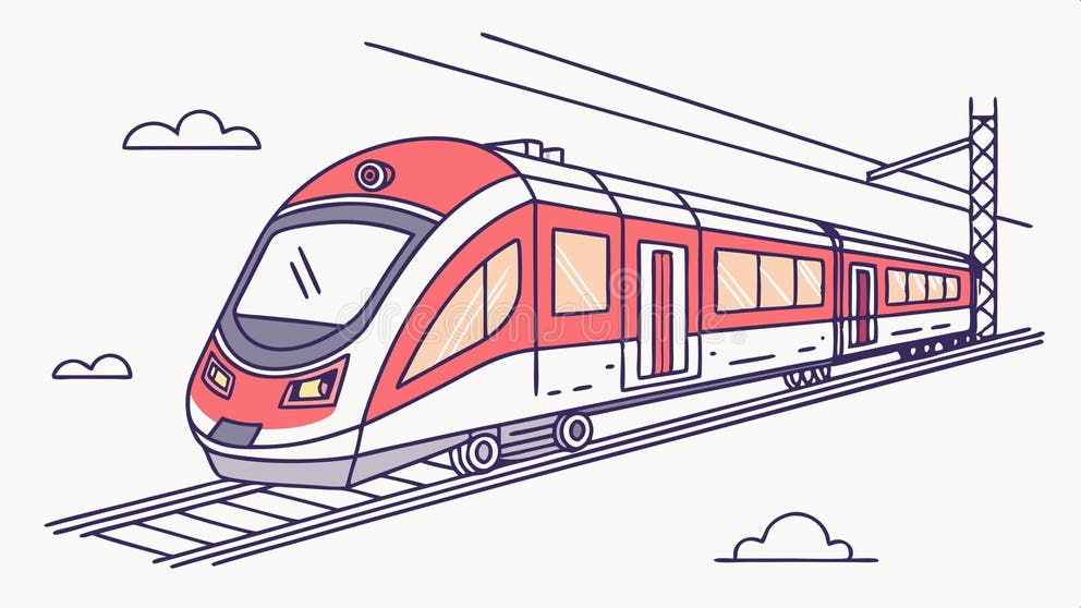 High Speed Train Vector, Bullet Train Design, Fast Transit Illustration ...