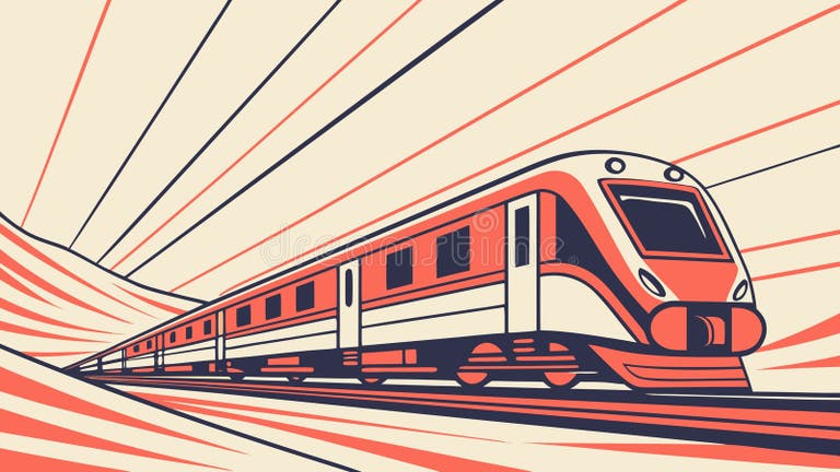 High-Speed Train with Velocity Lines Vector Design, Vector Design ...