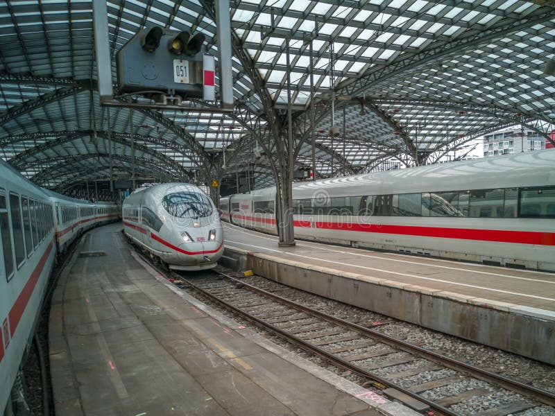 High Speed Trains in a Main Station Editorial Stock Image - Image of ...