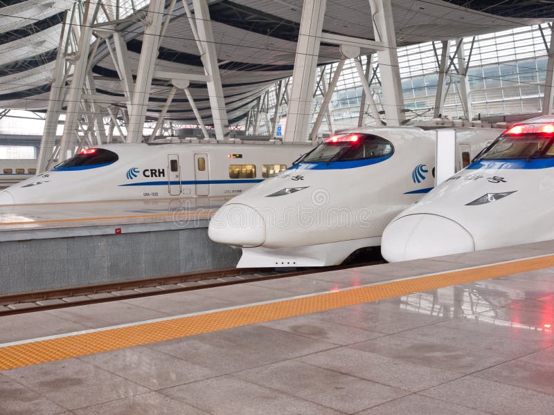 Modern Magnetic Levitation High-speed Rail (HSR) Bullet Train at the ...
