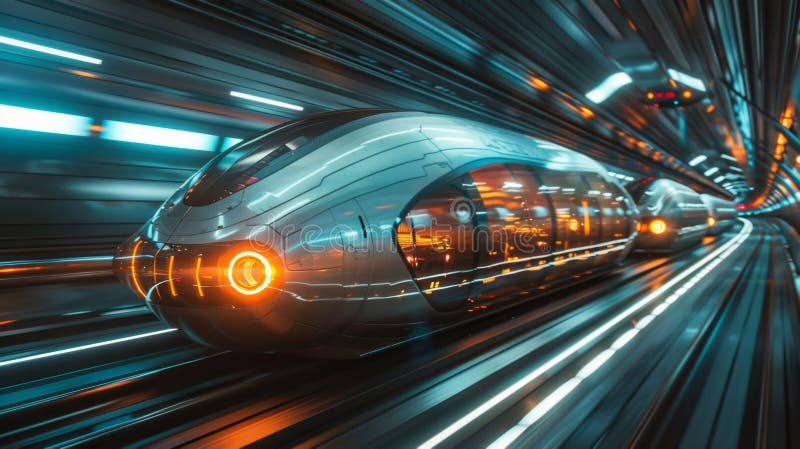 High-speed Transport with Sleek Pods in a Futuristic Hyperloop Concept ...