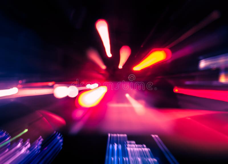 High-speed Vehicle Interior with Lights in Motion Stock Image - Image ...
