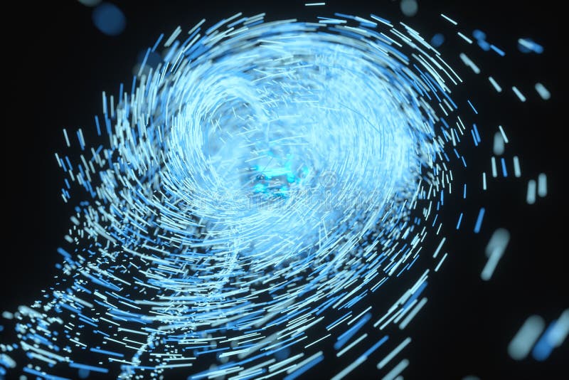 High Speed Vortex Particles, 3d Rendering Stock Illustration ...