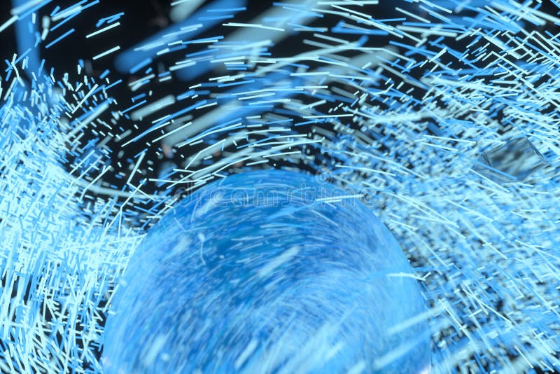 High Speed Vortex Particles, 3d Rendering Stock Illustration ...