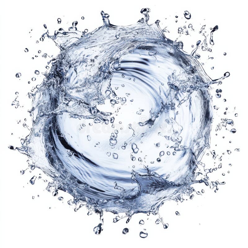 High Speed Water Collision Creating Dynamic Circular Splash Effect ...