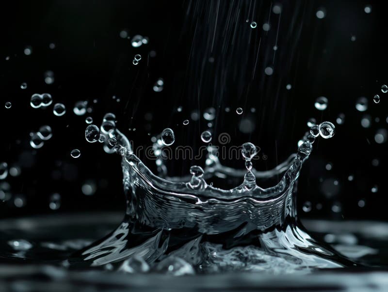 High-Speed Water Drop Collision Stock Image - Image of closeup ...