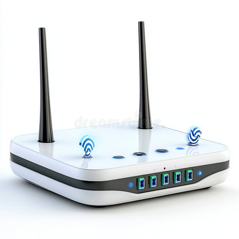 Modern Wireless Router High Speed Internet Device Wifi Fast Data Home ...