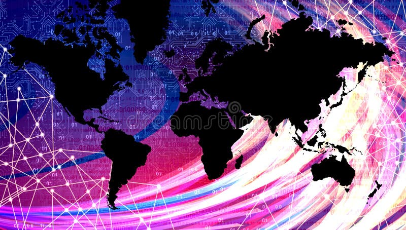 High Speed. World Map Abstract Technology Background Concept.Speed ...