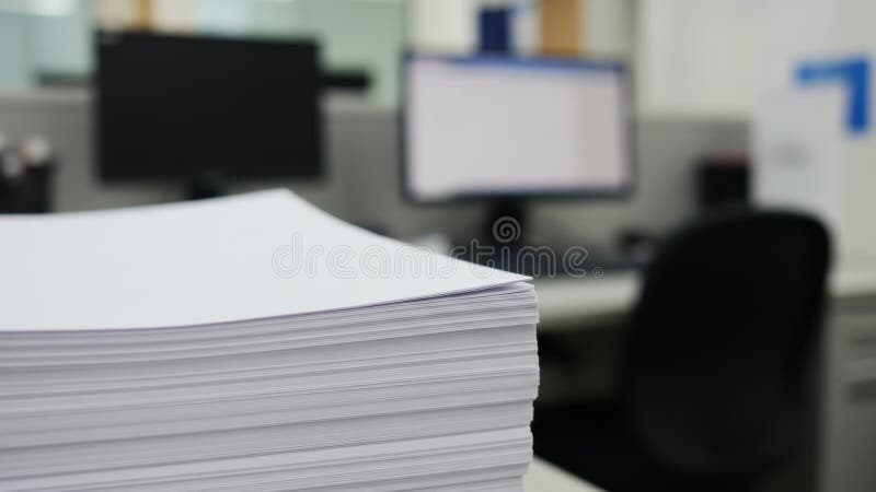 High Stack of Papers in Office Stock Illustration - Illustration of ...