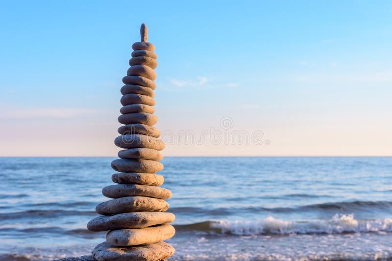 High stack of pebbles stock photo. Image of heap, group - 68726048