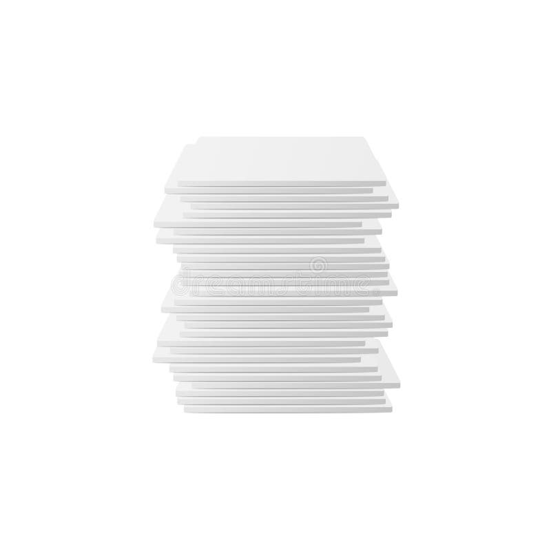 High Stack of Square White Beer Coasters Realistic Vector Illustration ...