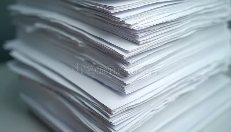 High Stack of White Papers Work Overload, Depression in Office Setting ...