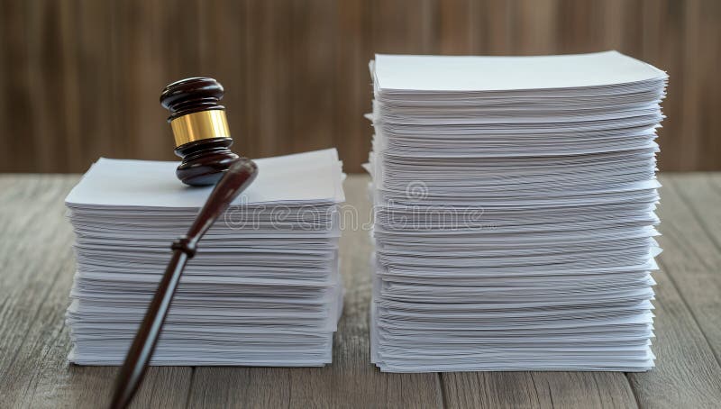 High Stacks of Legal Documents with Gavel: Law High Quality Image Stock ...