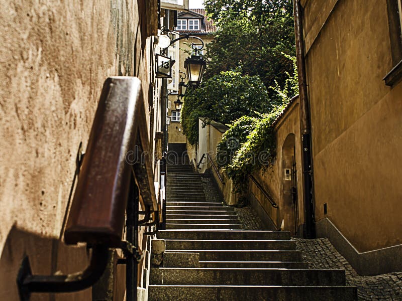 High Stairs between Tenement Houses Stock Photo - Image of rack ...